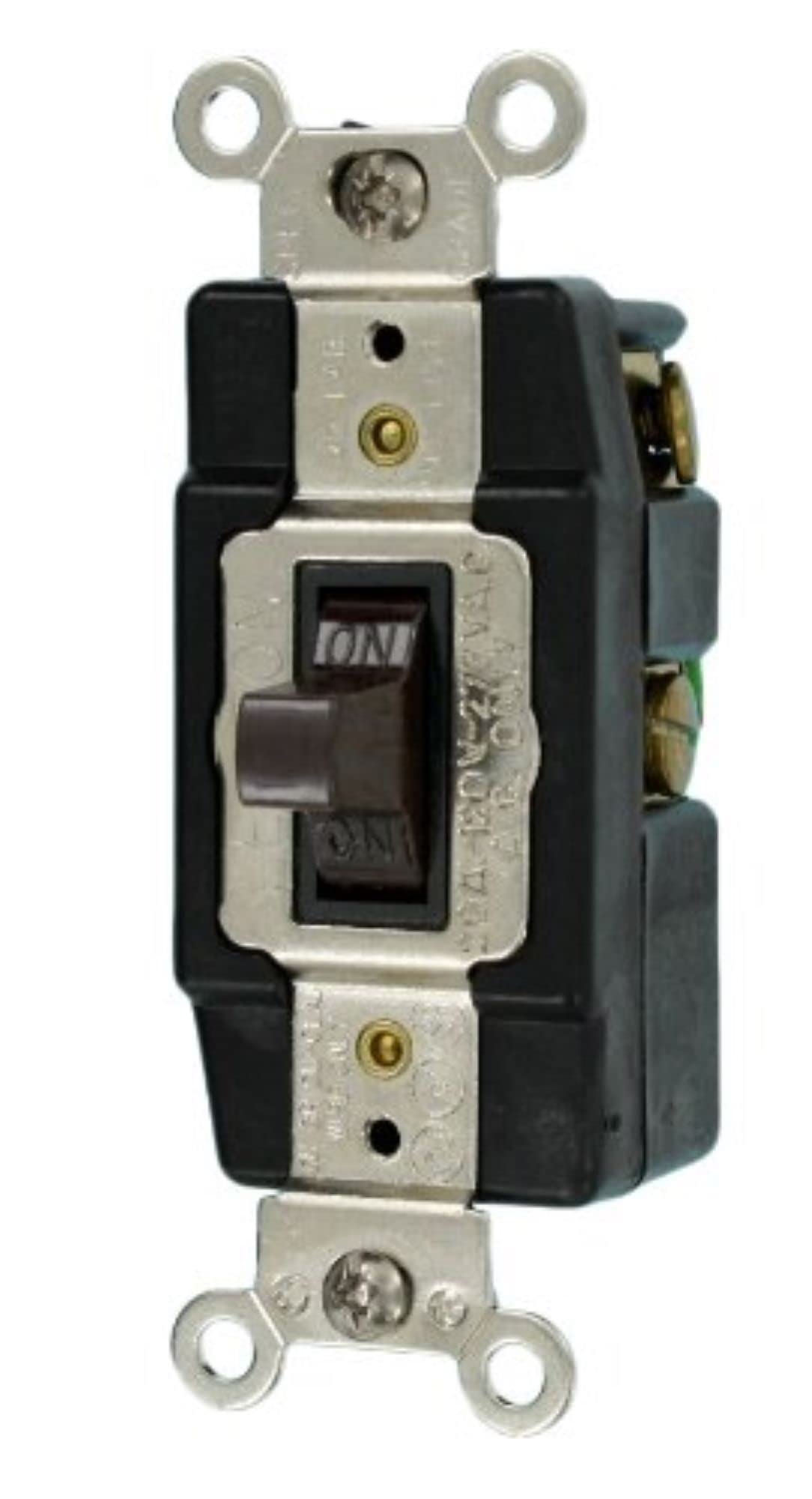 Leviton 1285 20-Amp 120-Volt Toggle Single-Pole AC Quiet Switch, Brown ...