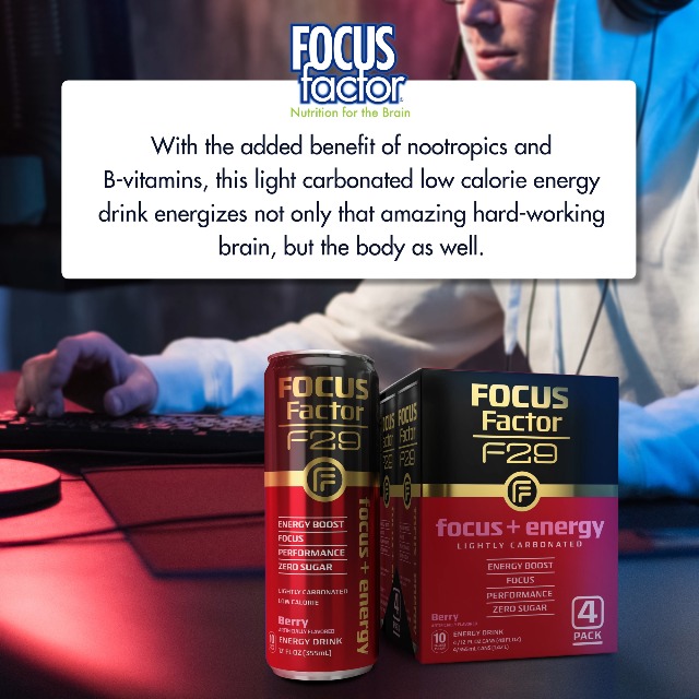 Watch Focus Factor F29 Nootropic Focus Energy Drink ﹙Berry﹚ on Amazon Live