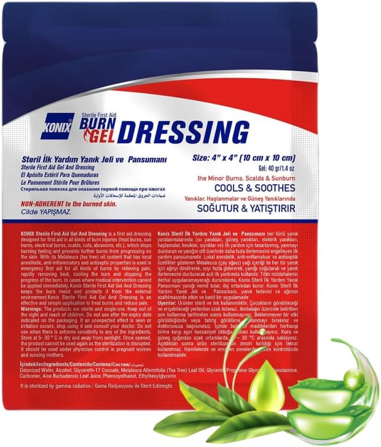 KONIX Sterile First Aid Burn Bandage Fast Relief Protection Fast Relief ...