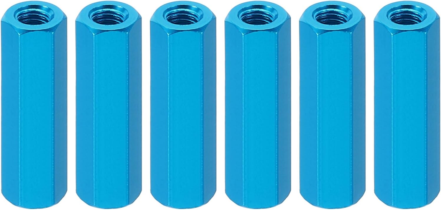 Amazon.com: PATIKIL M3 Hex Nuts, 6pcs M3 Threaded Spacers Aluminum 25mm ...