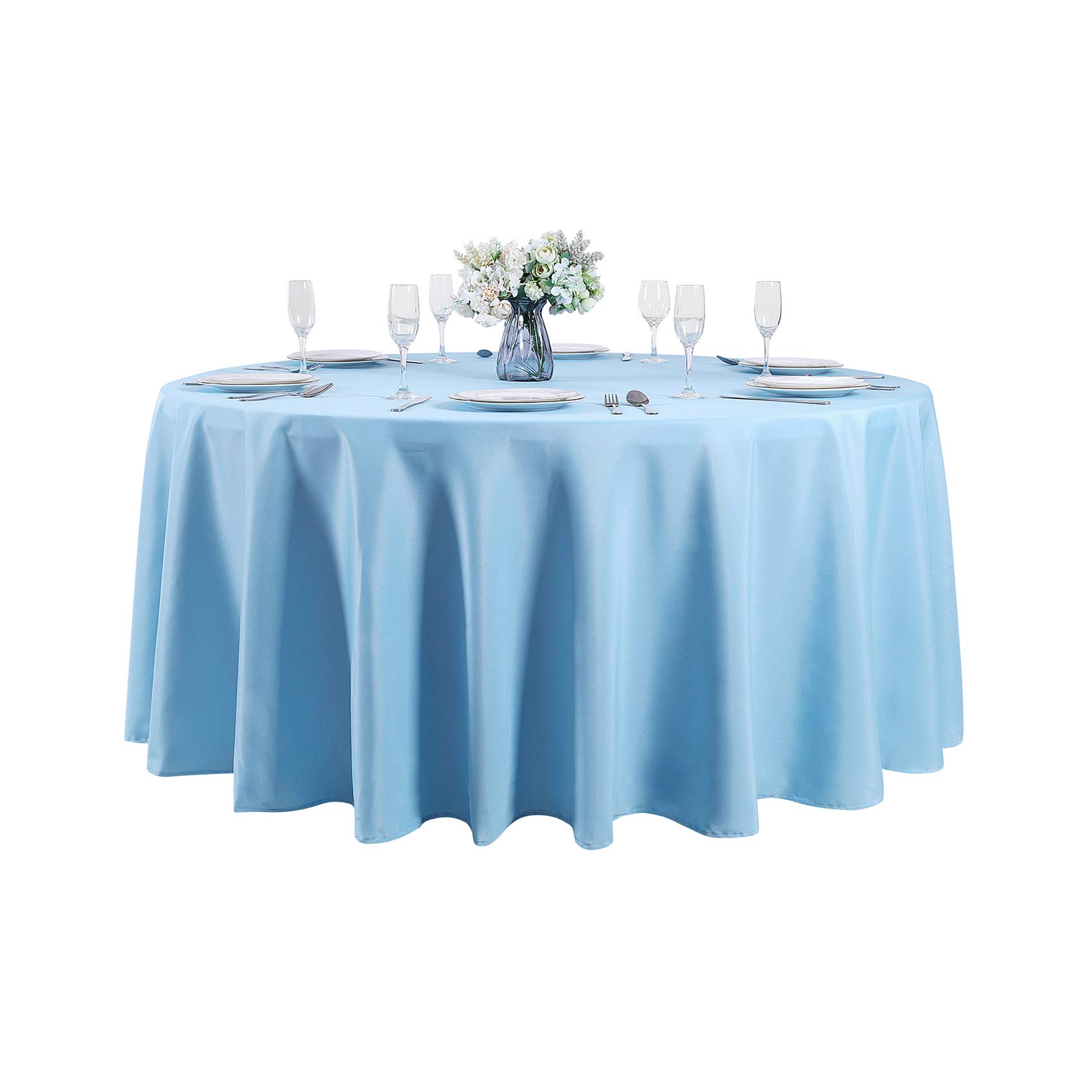Amazon.com: 108 inch Round Tablecloth Washable Polyester Table Cloth ...
