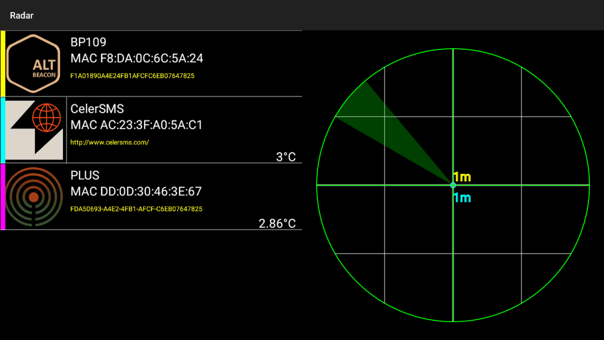 Beacon Radar Pro: track Bluetooth beacons, estimate distance, monitor ...