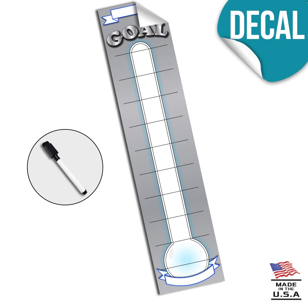 Goal Setting Fundraising Donation Thermometer 48x11 Dry Erase Blank ...