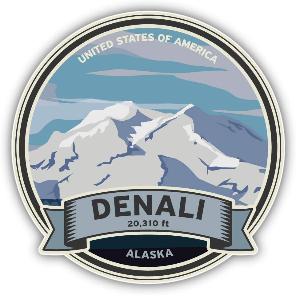 Amazon.com - Denali Alaska USA Retro Bumper Sticker | Car Decor, Laptop ...