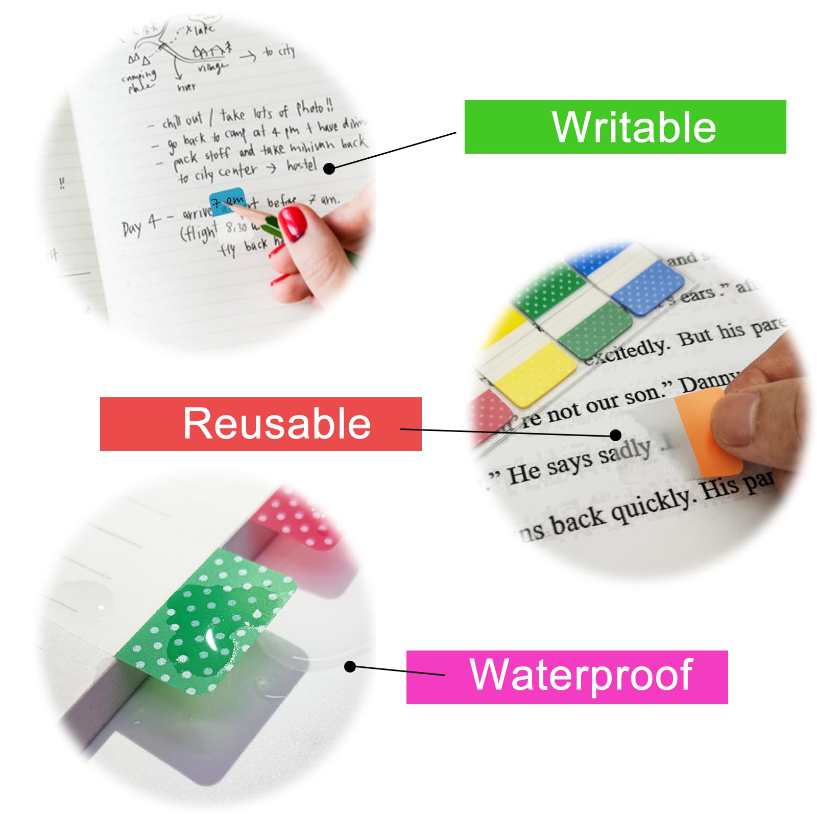 Snapklik.com : Sticky Index Tabs 960 Pcs, 1 Inch Divider Tabs Stick On ...