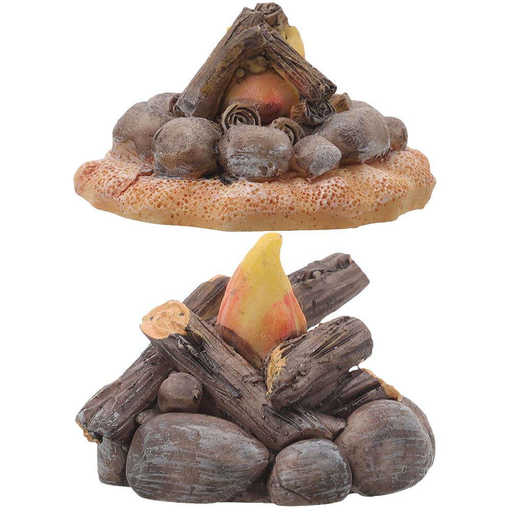Amazon.com: BESPORTBLE Fake Resin Bonfire Model: 2pcs Miniature Stone ...