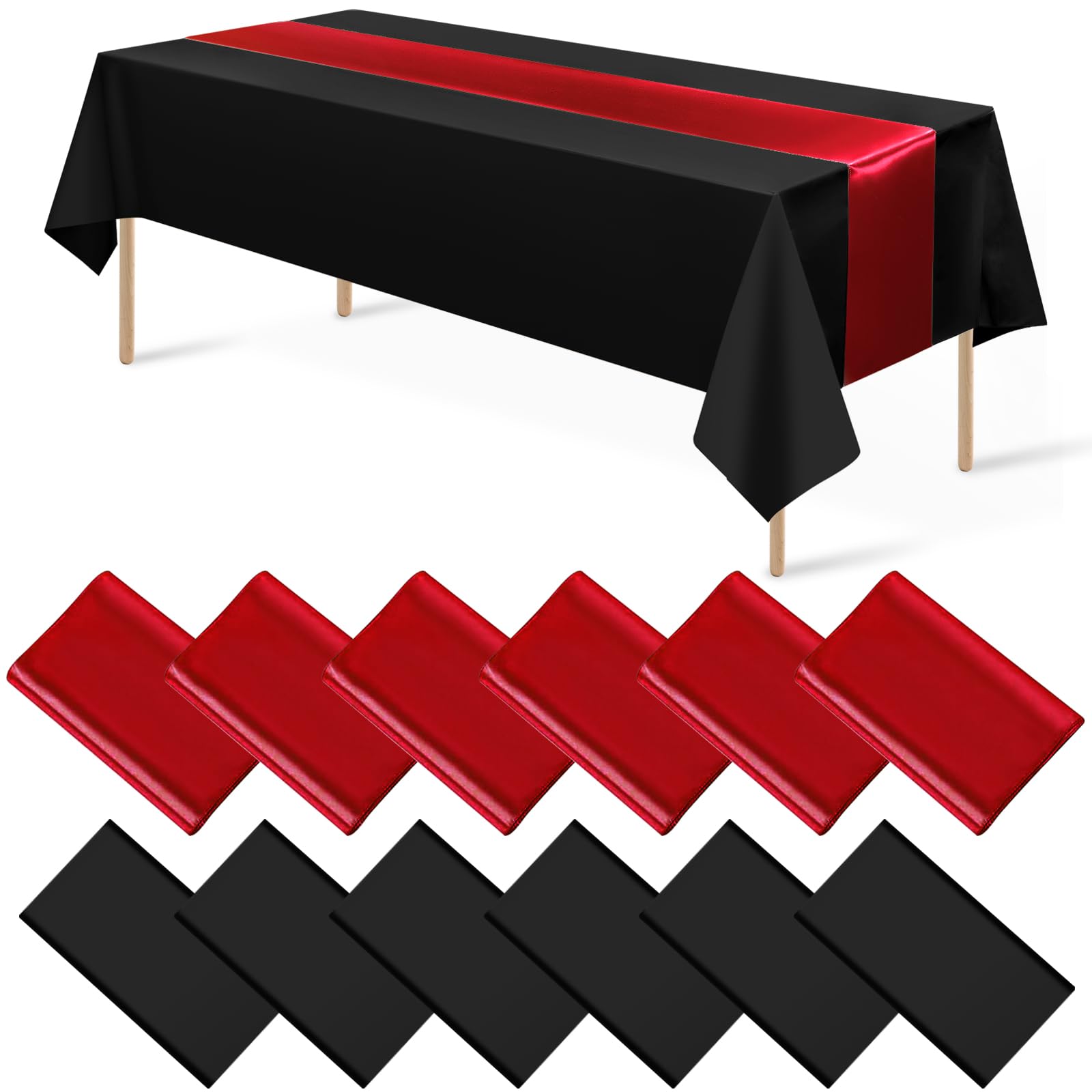 Amazon.com: 12Pack 12x108 Inch Satin Table Runner and 54x108Inch ...