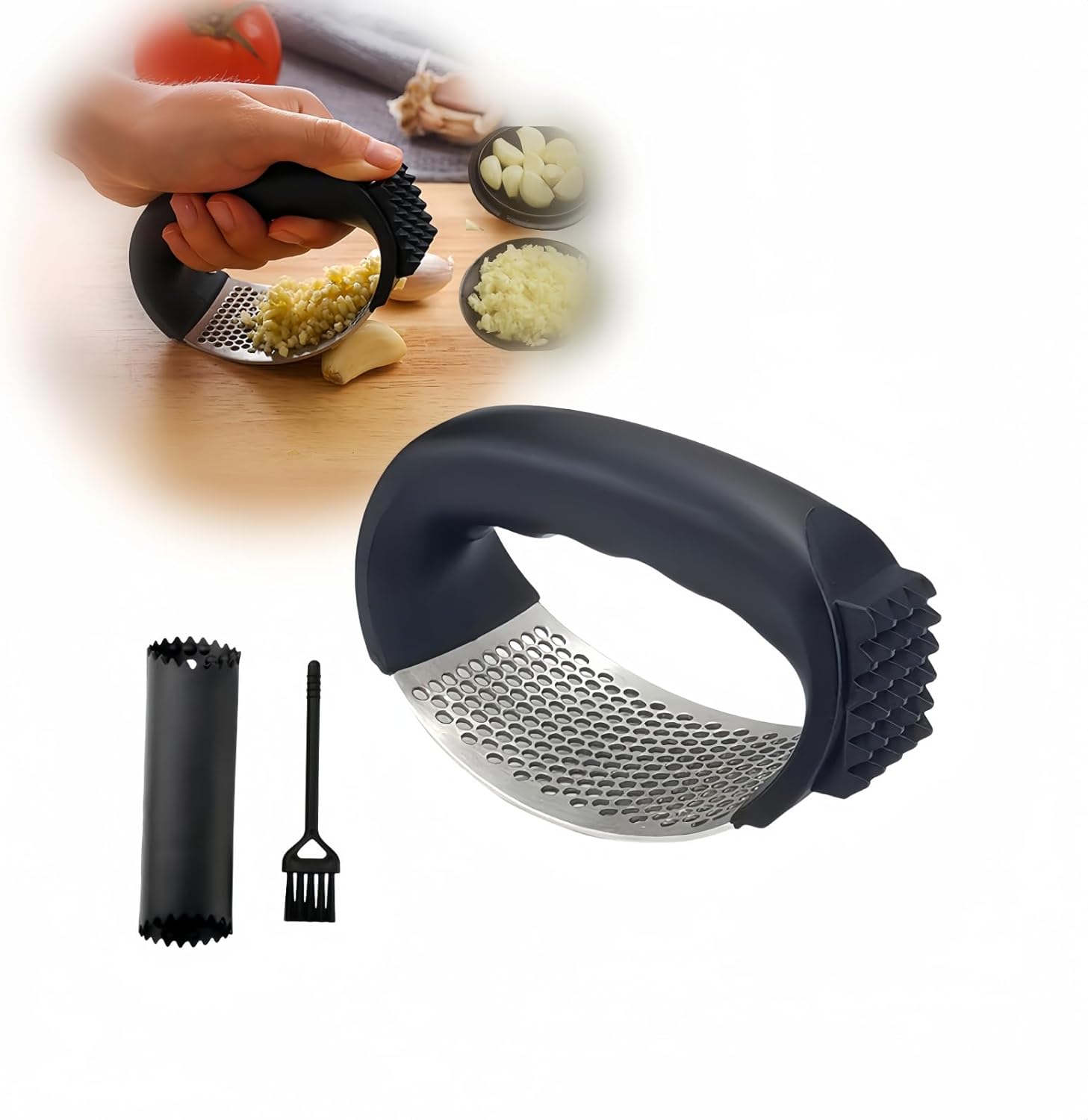 Amazon.com: Stainless Steel Garlic Press ， Garlic Press， Garlic Crusher ...