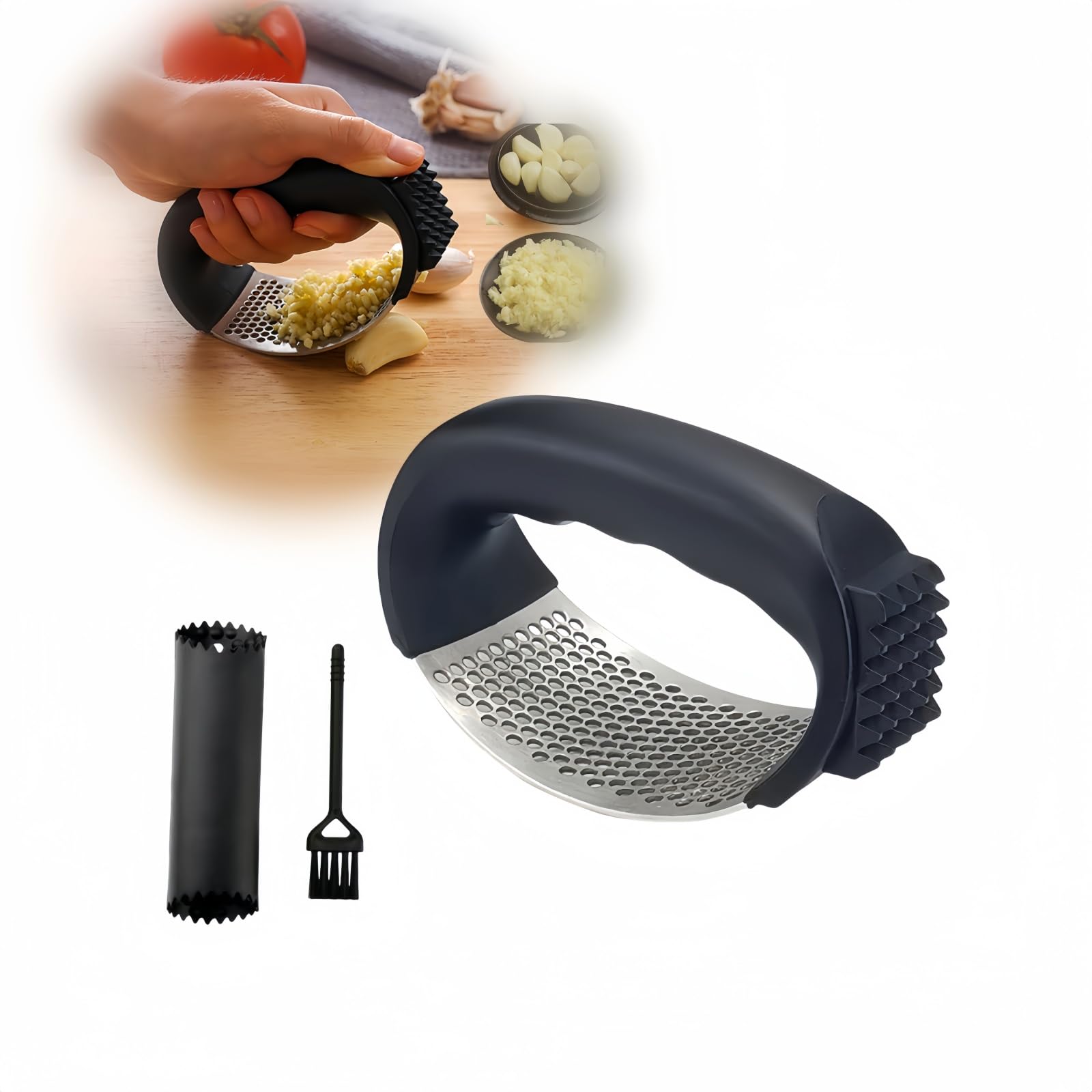 Amazon.com: Stainless Steel Garlic Press ， Garlic Press， Garlic Crusher ...