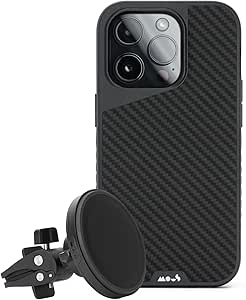 Amazon.com: MOUS MagSafe Vent Mount and iPhone 14 Pro Case Carbon Fiber Limitless 5.0 : Cell ...