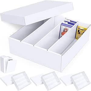 Amazon.com: Leyzan Trading Card Storage Box, 4 Pack 3200 Count ...