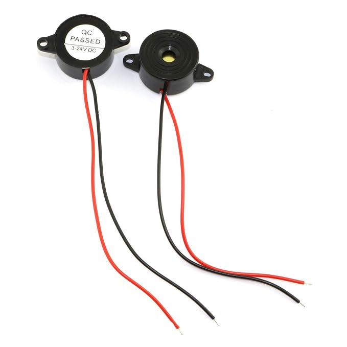 RuiLing 2pcs DC 3-24V Active Piezo Buzzer with Lead Wire 2312 High ...