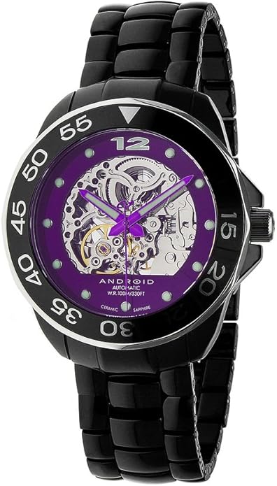 Amazon.com: Android Divemaster Automatic Skeleton Ceramic Bracelet ...