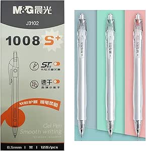 Amazon.com: MG 1008S+ Retractable Gel Pen,Quick Dry Ink, Black Ink, 0 ...