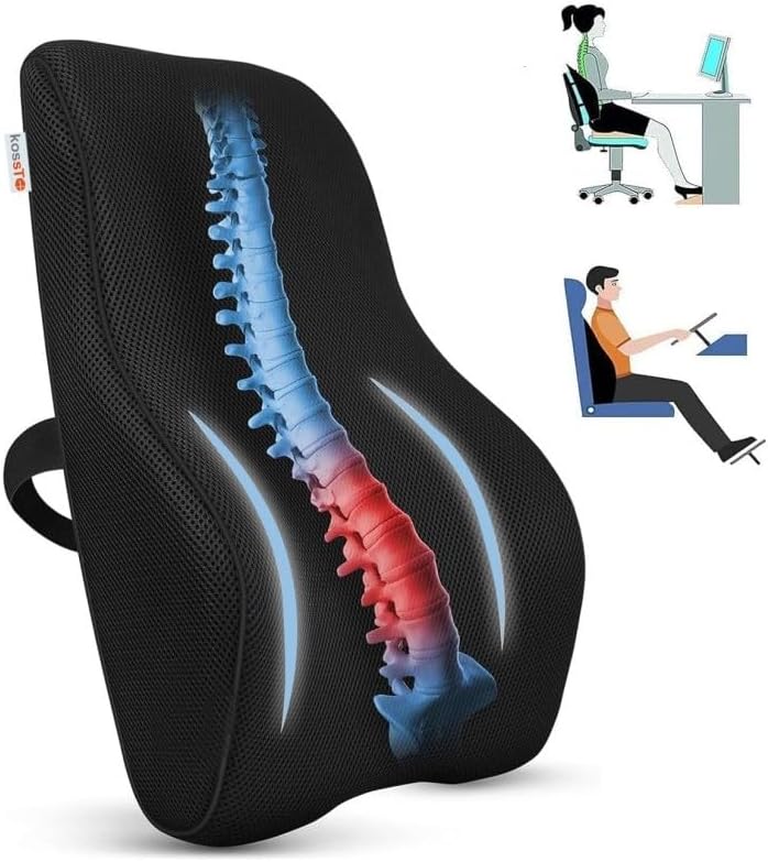 amazon basics Memory Foam Lumbar Spine Full Backrest Pillow for Pain ...