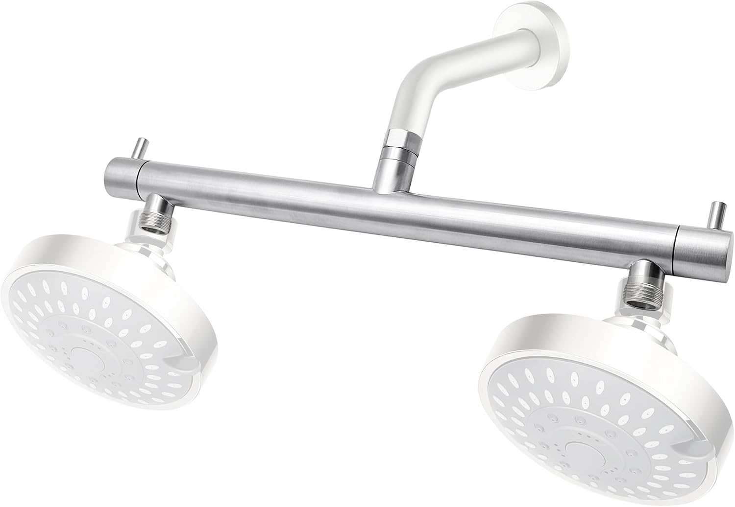 Beiyi Brushed Nickel Double Shower Heads for Two People Rod Dual Shower ...