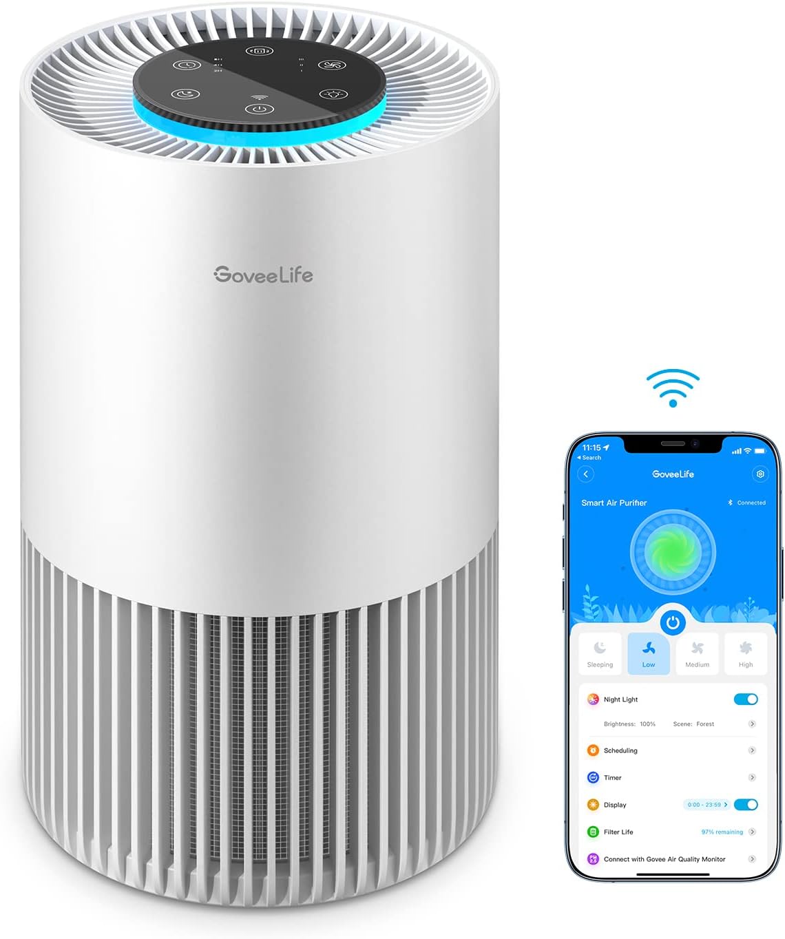 Amazon.com: Govee Life Smart Air Purifiers for Bedroom, HEPA Portable ...