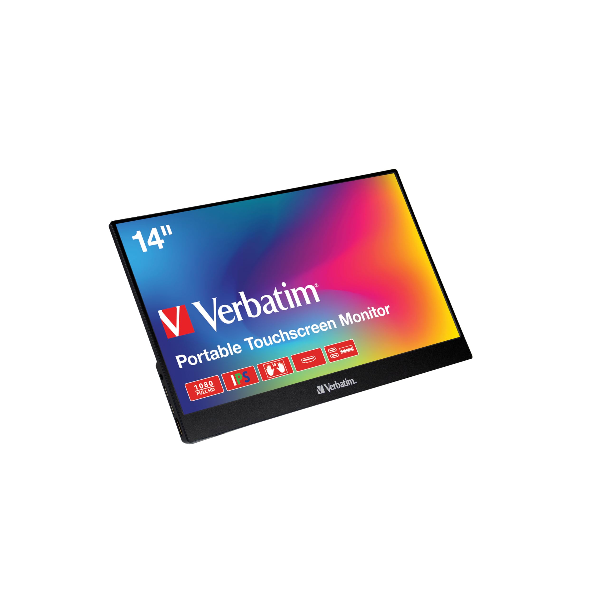 Verbatim PMT-14 Portable Monitor with Touchscreen, 14" 1080P Full HD ...