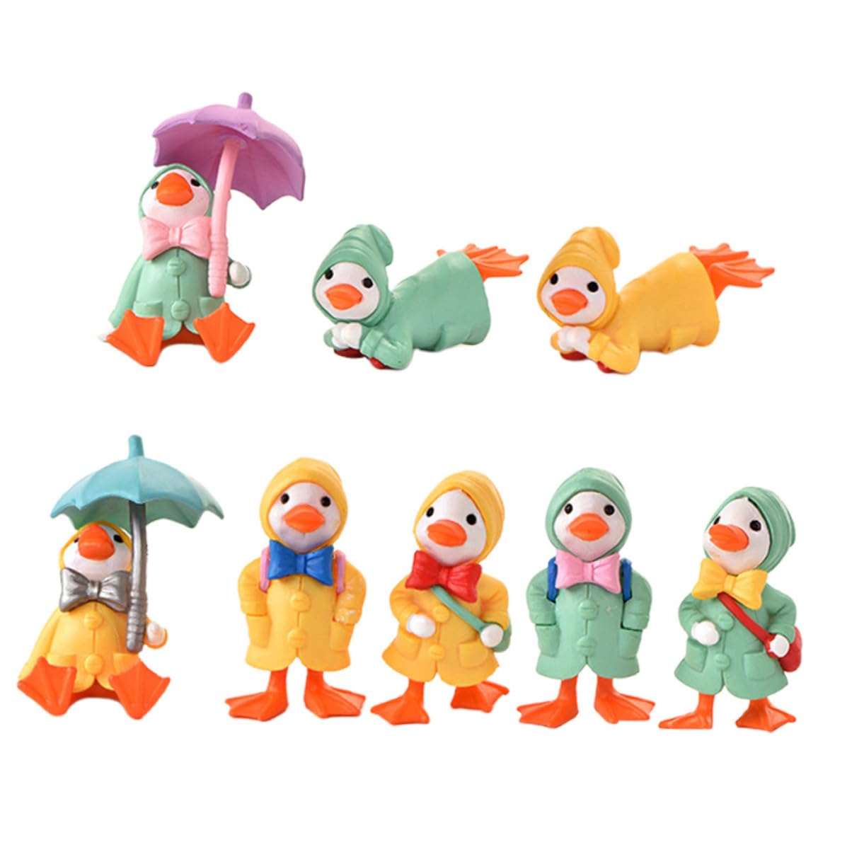 Amazon.com: Vaguelly 8pcs Raincoat Duckling Micro Landscape Animals ...