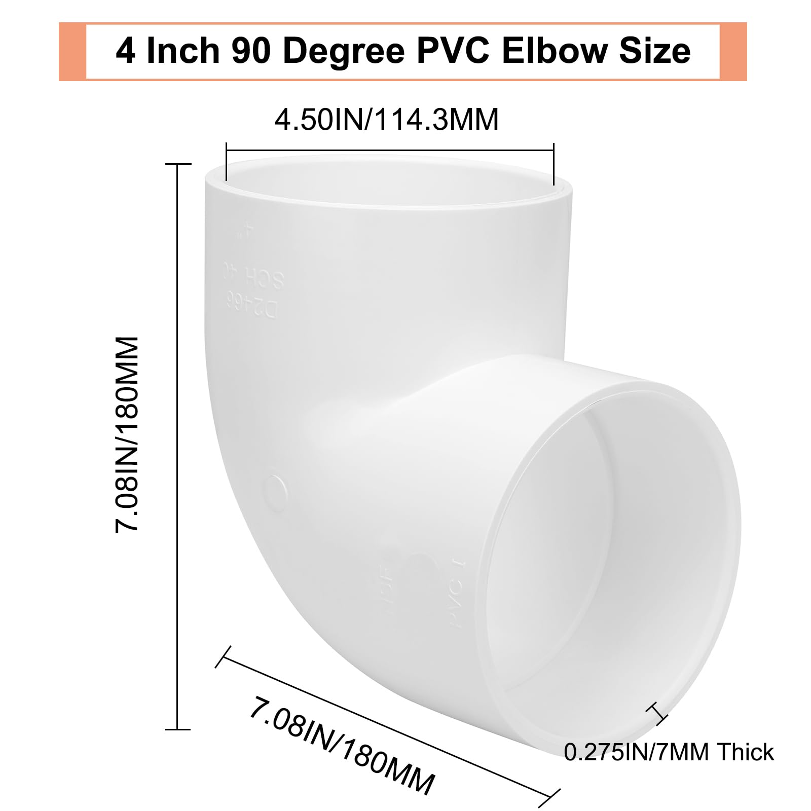 Snapklik.com : 4 Inch 90 Degree Elbow 2 Way Right Angle PVC Pipe ...