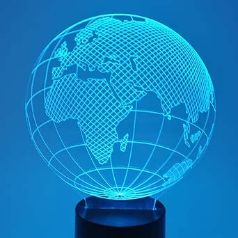 (World Map) - Amazing 7 Colours Optical Illusion 3D Glow LED Lighting ...