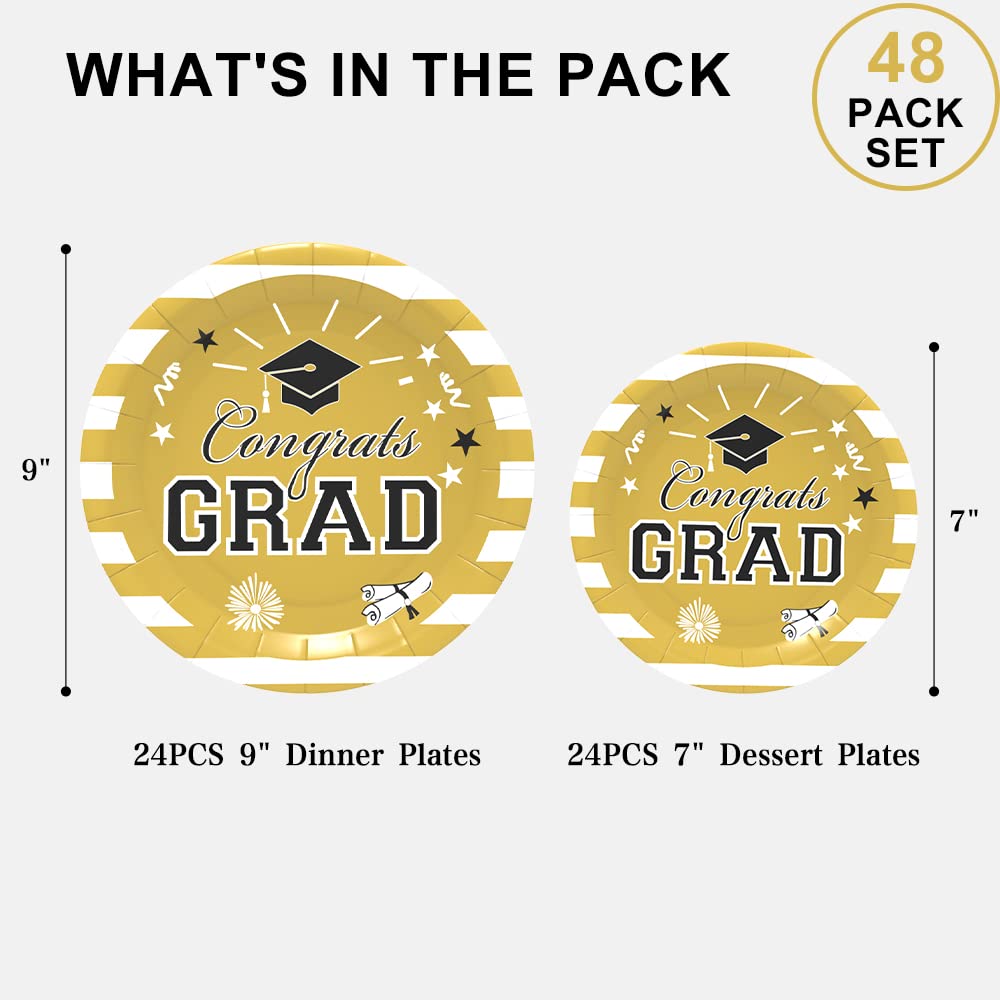 Snapklik.com : Graduation Plates-Graduation Party Decorations, 48 Pack ...