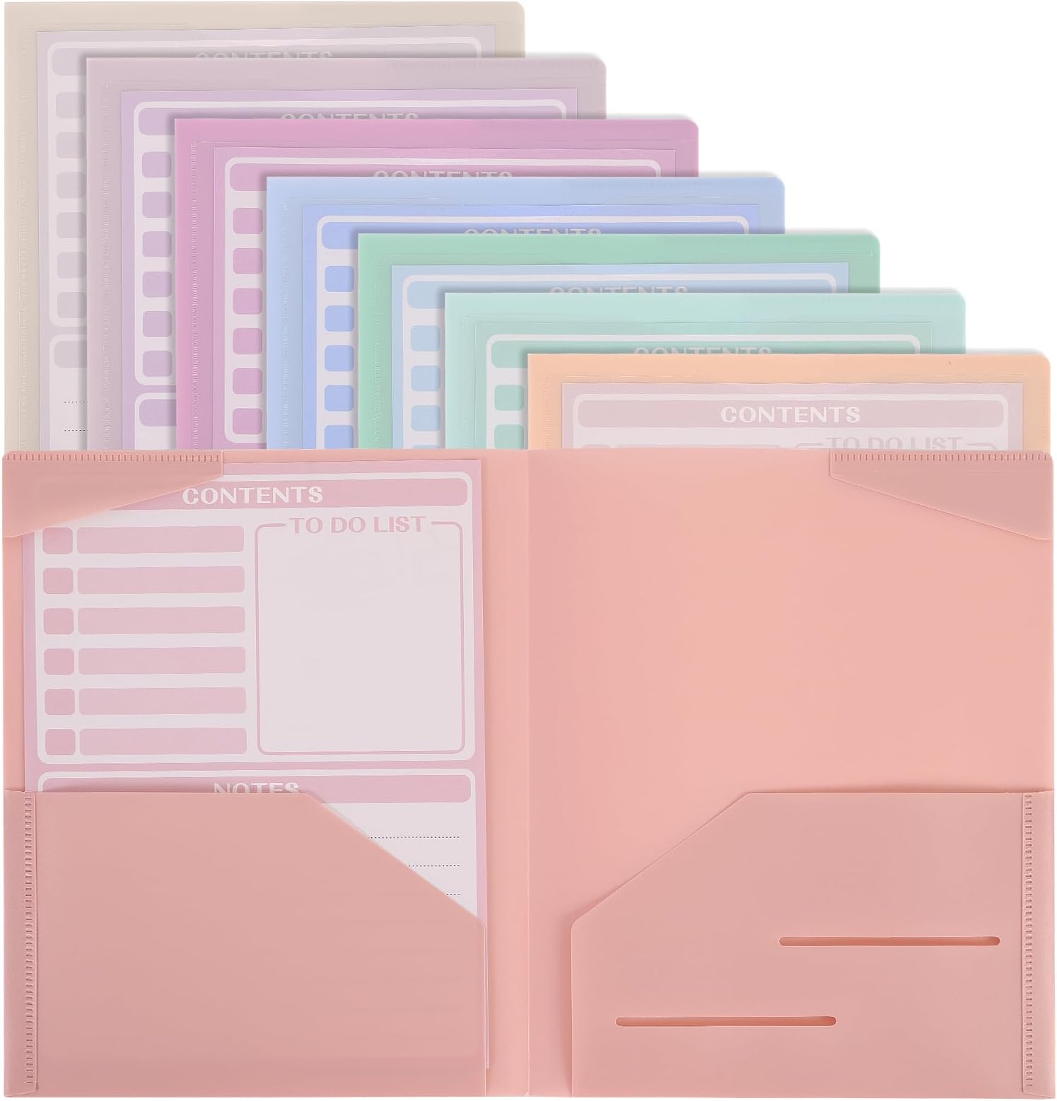 Amazon.com : Plastic Folders with Pockets,Slapaflife 10 pcs Pastel ...