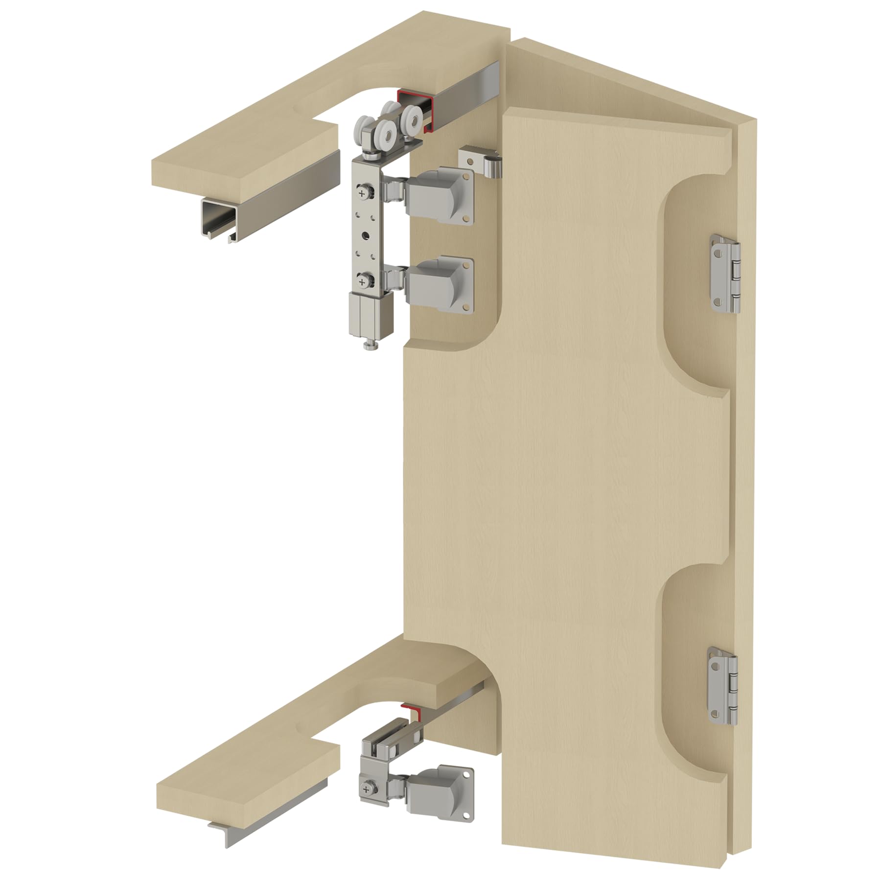 Decoranddecor W-Slide Bifold Wardrobe Sliding Door Kit Aluminium Rail ...