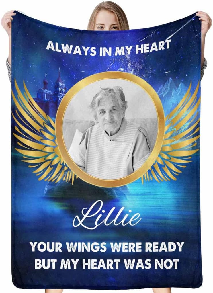 Amazon.com: Personalized Memorial Blanket with Custom Photos - A ...