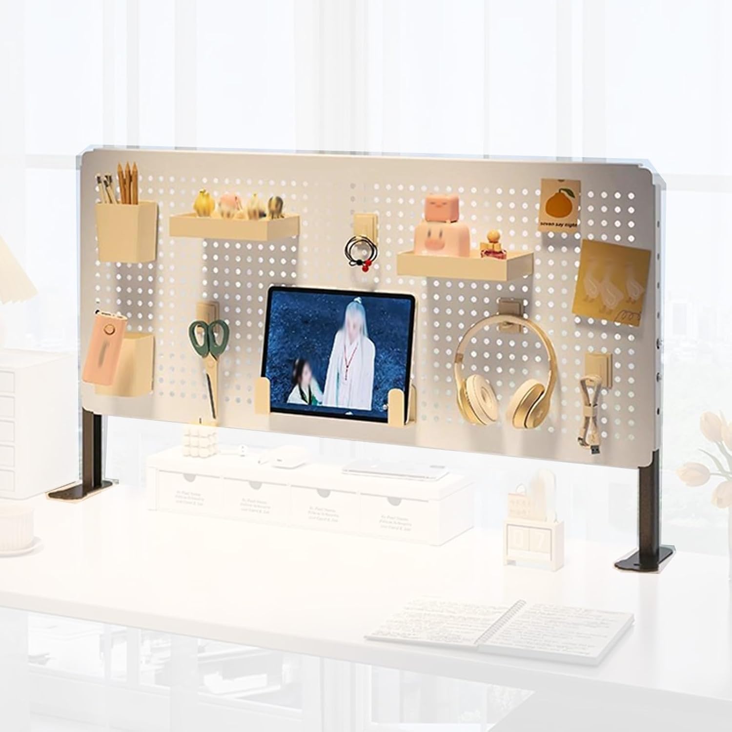 Amazon.com: Metal Pegboard Display Stand for Office Desk Organizer Set ...