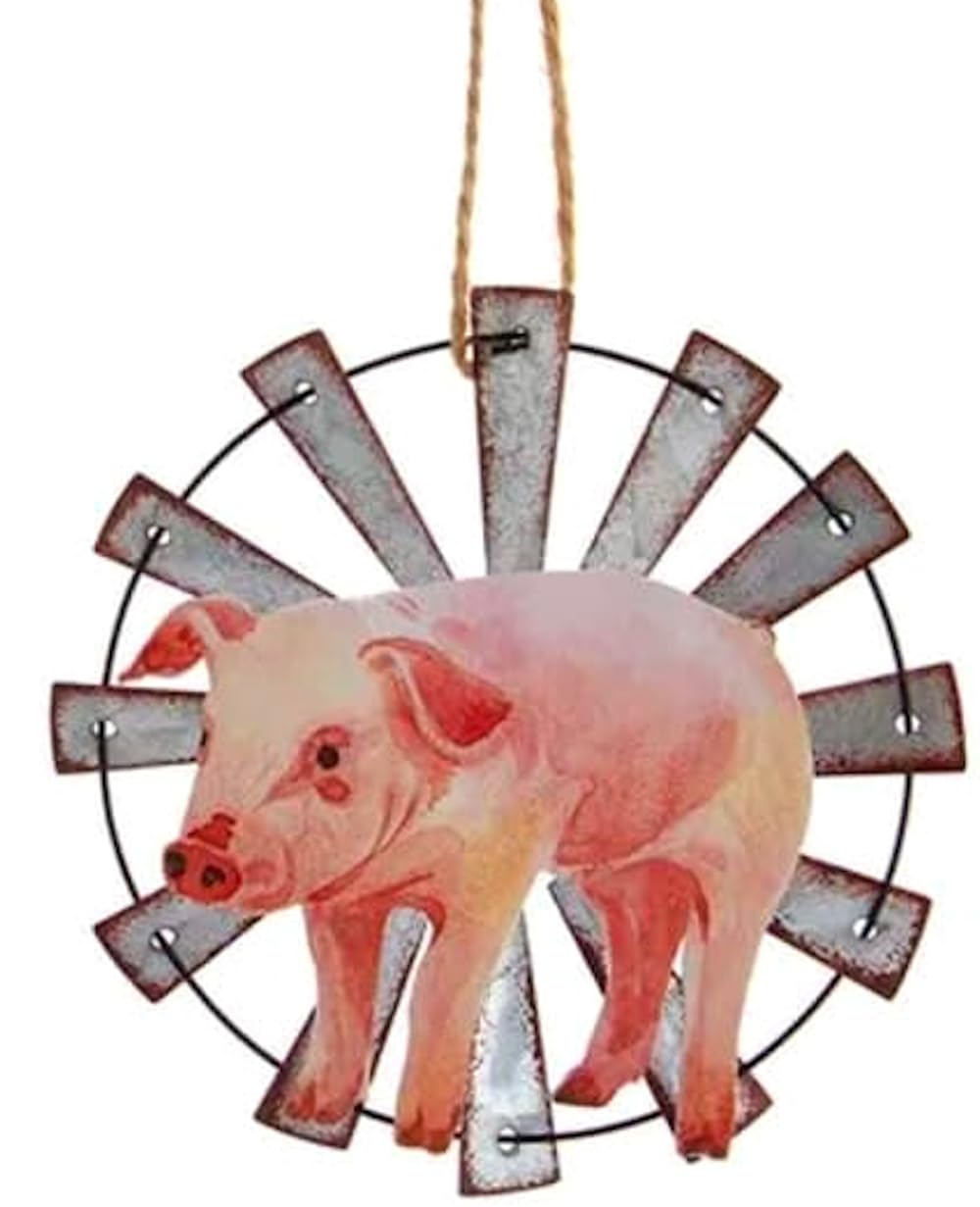 The Bridge Collection 3.5" Windmill & Pig Ornament - Home for The ...