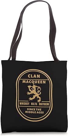 Amazon.com: Clan MacQueen Scottish Ancestry Highland Games Tote Bag ...