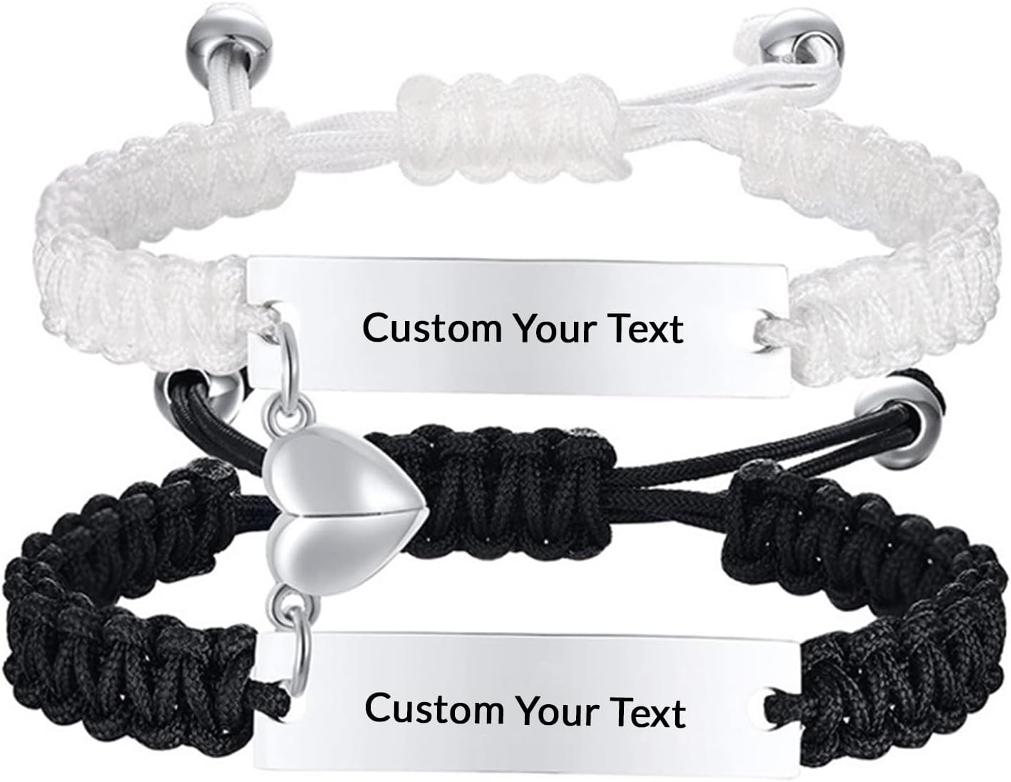 Amazon.com: YATEDIY Personalized Couple Bracelets - Custom Engraving ...