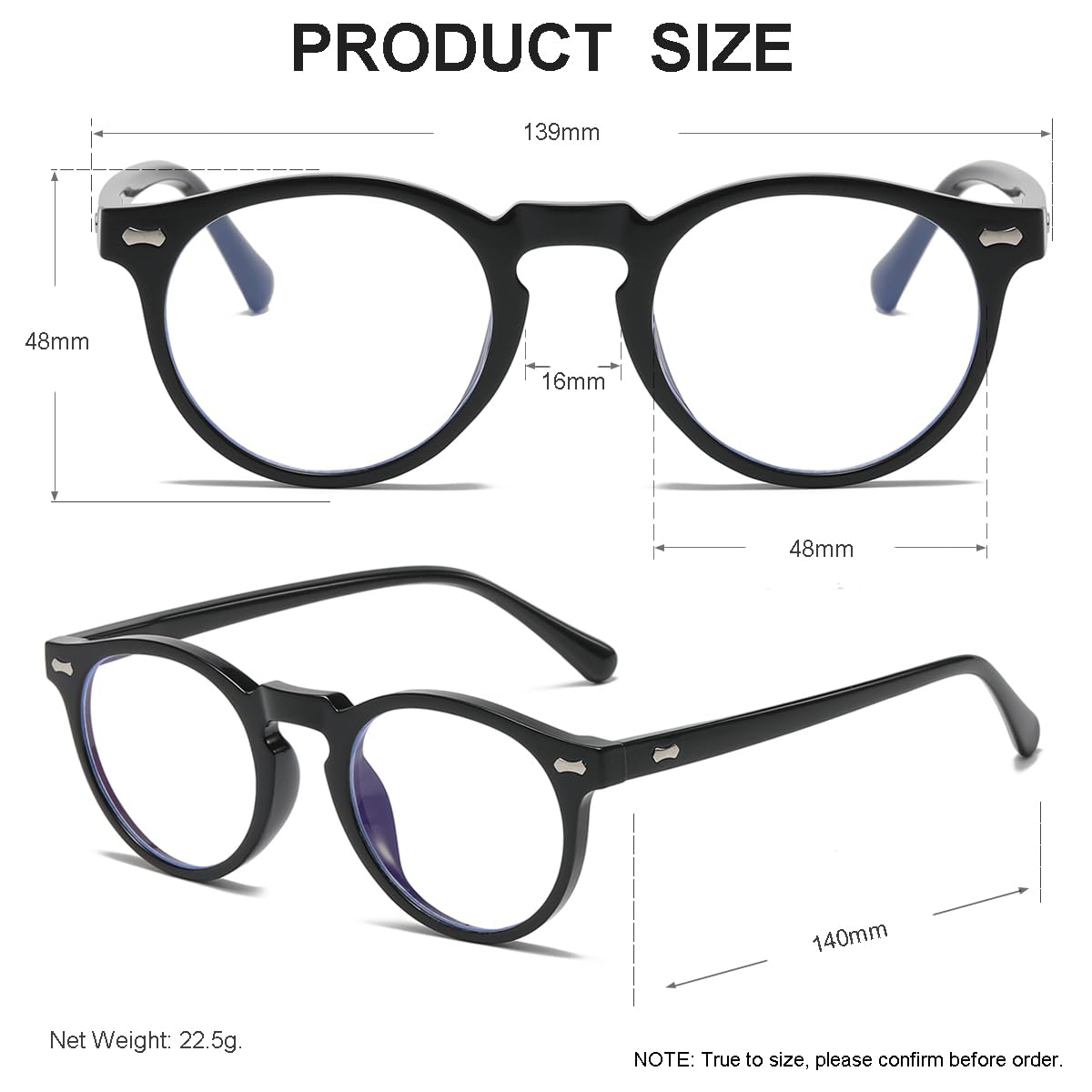 Snapklik.com : JOVAKIT Round Blue Light Glasses For Women Men Fashion ...