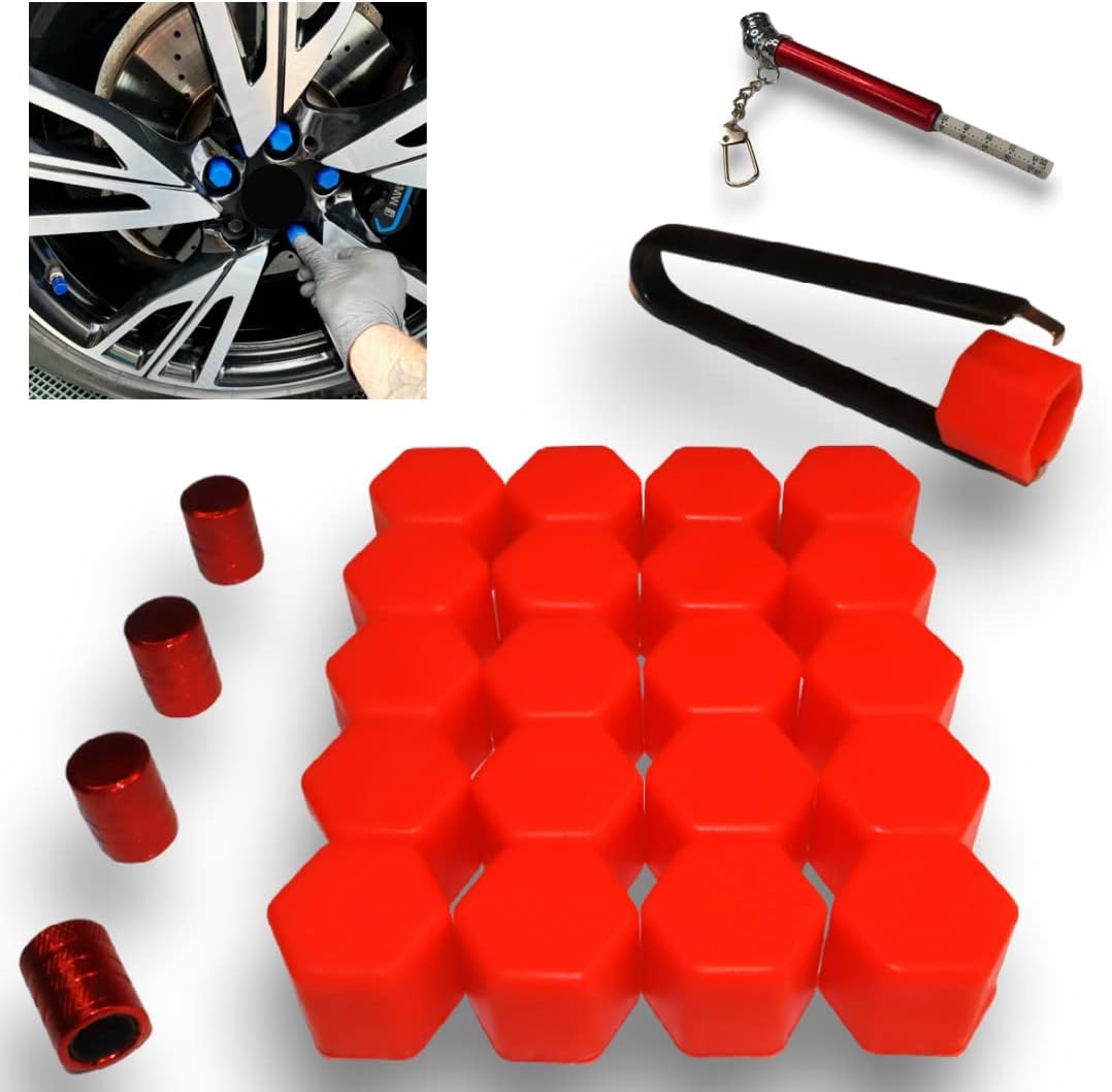 Amazon.com: Universal Colored Lug Nut Covers, 4 Color Matched Tire ...