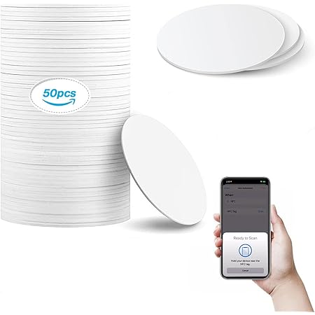 Amazon.com : 50 Pieces NFC Tags, NTAG215 NFC Tags Blank White Card NFC ...