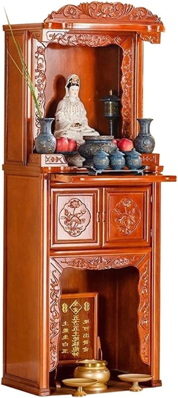 Amazon.com: Luckxuan Buddha Altar Shelf - Solid Wood Platform Cabinet ...
