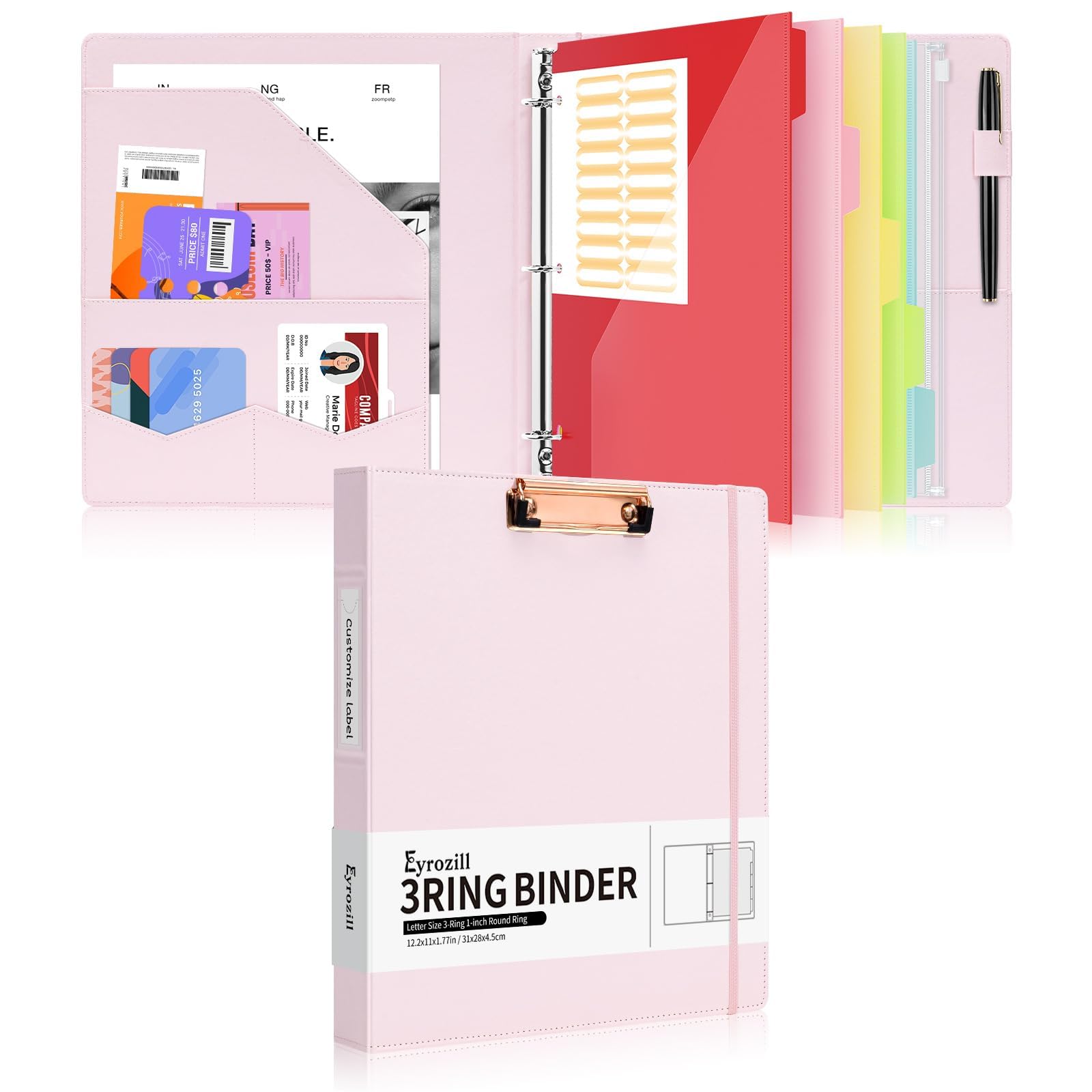 Amazon.com : Eyrozill Professional Leather Binder Portfolio with ...