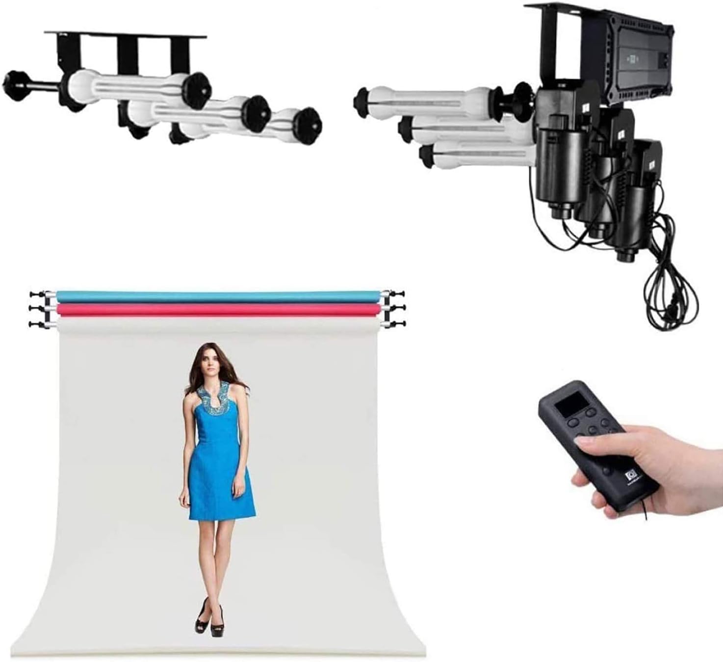 Amazon.com: Fotoconic 3 Roller Motorized Electric Wall Ceiling Mount ...