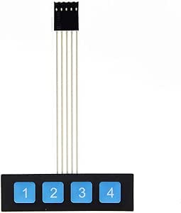 Amazon.com: 1x4 4 Blue Key Button Membrane Switch Matrix Plastic Keypad ...