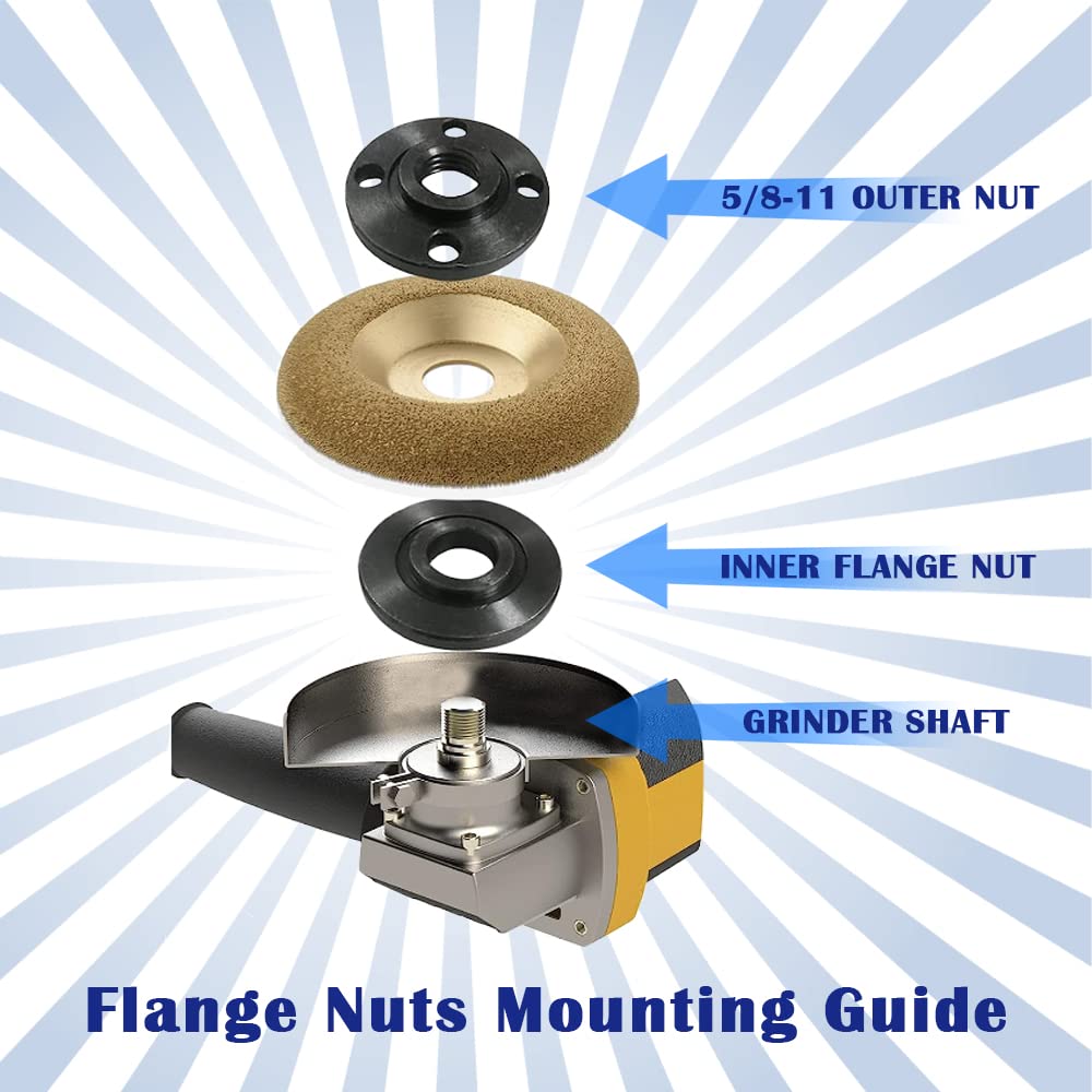 Snapklik.com : 4PCS 5/8 Angle Grinder Outer Lock Nut 2 Pack Flange Nuts ...