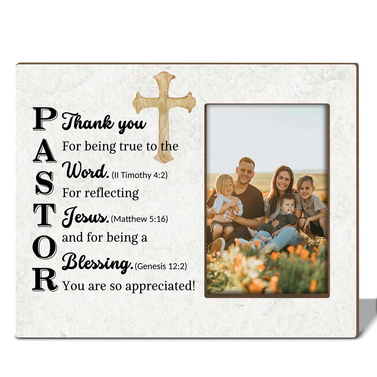 Amazon.com - Pastor Appreciation Gifts Wood Frames, 4x6 Photo Frame with Stand for Wall and ...