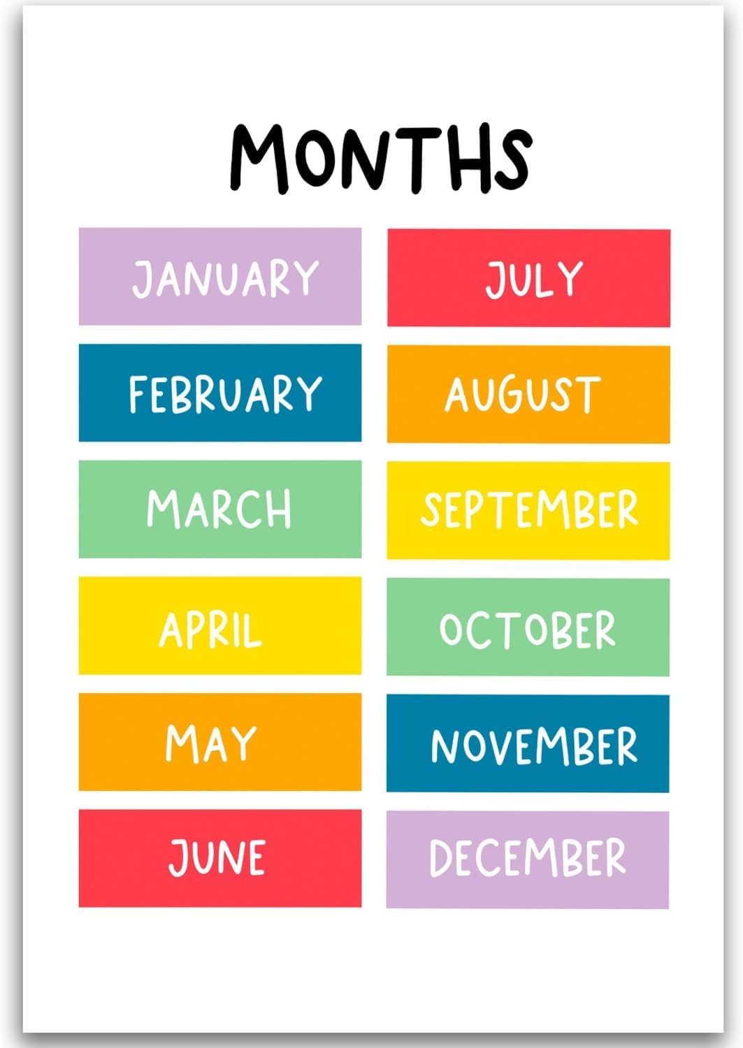 Amazon.com: HASIDU Months of the Year 12 Months Early Learning ...