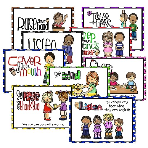 Lachilly 9 Sheets Classroom Rules Posters, Classroom Wall - Import It All