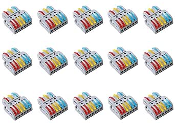 Besillia 15PCS Lever Wire Nut Connectors, Circuit Inline Splices,Quick ...