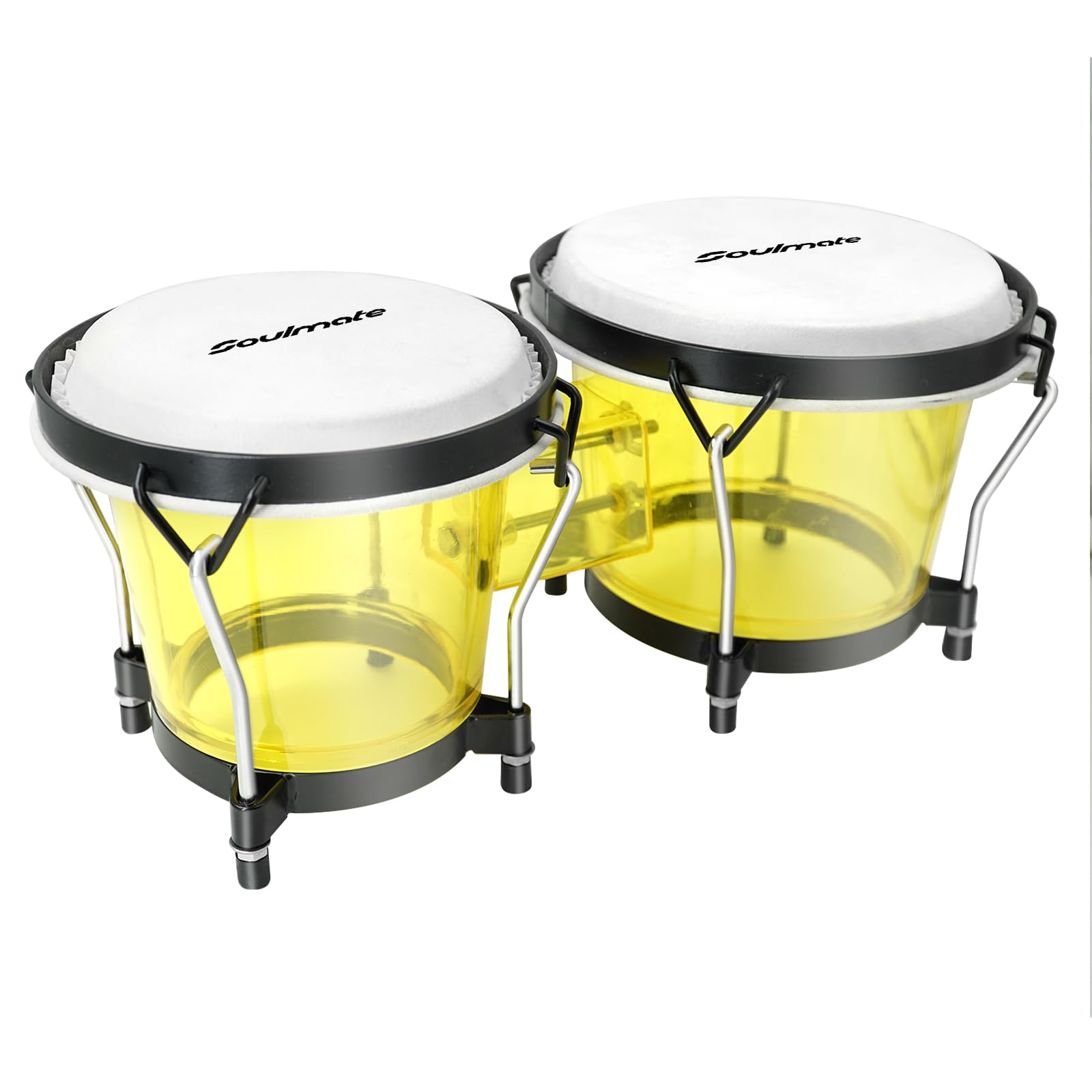 Soulmate Bongo Drum Set For Kids Beginners Adults 4" And 5" Transparent ...