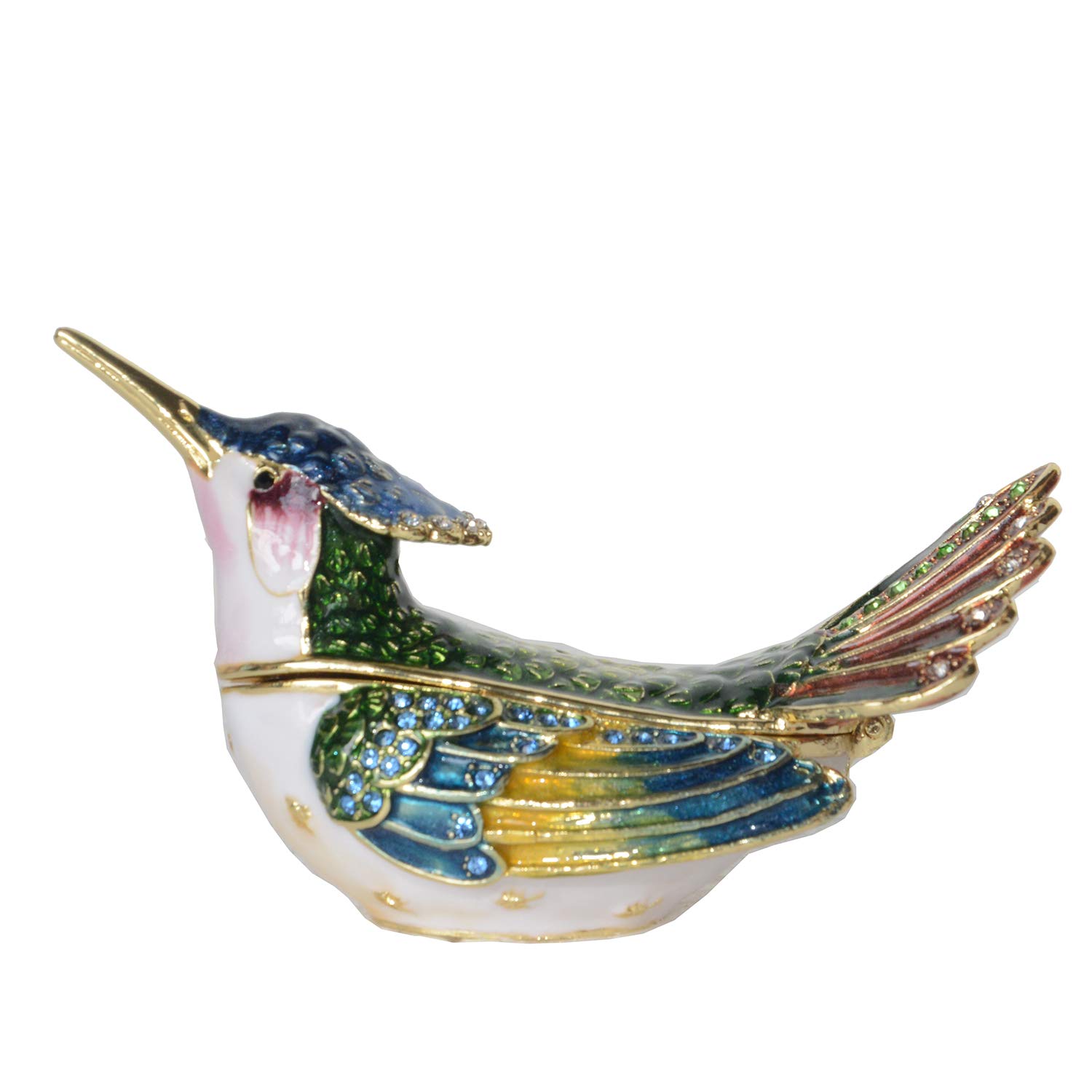 Amazon.com: MIXDOM Blue Hummingbird Trinket Box Jewelry Box Hand ...