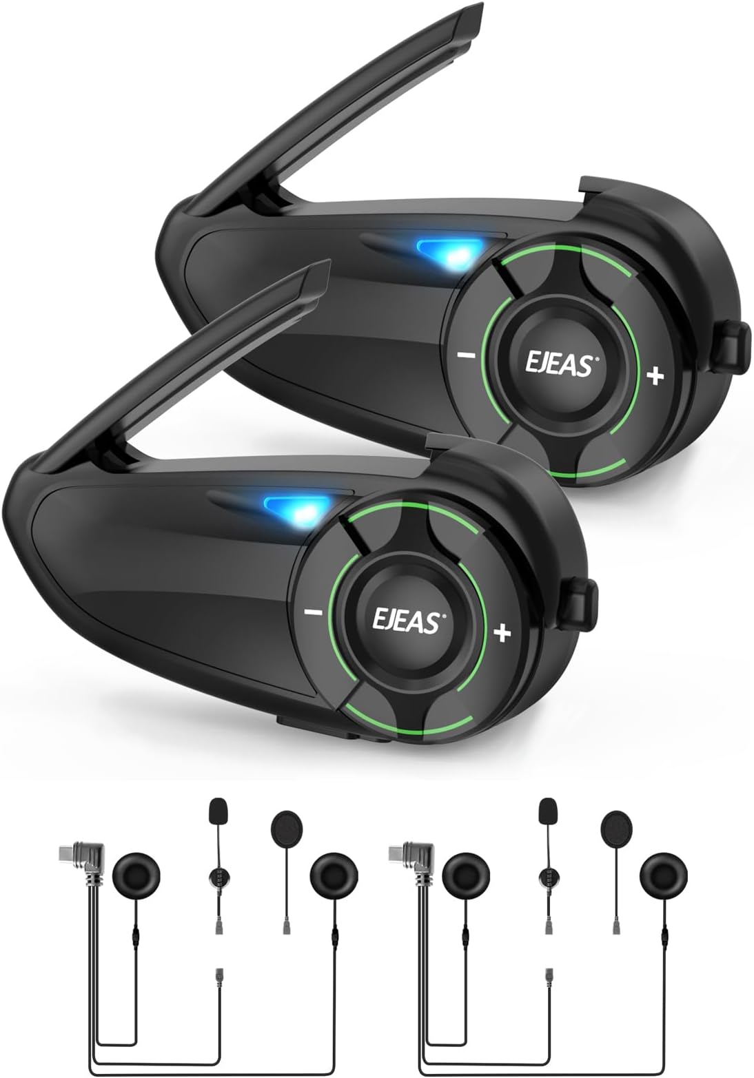 Amazon.com: EJEAS Q8 2PC Motorcycle Bluetooth Headset, Upgraded Mesh 3. ...