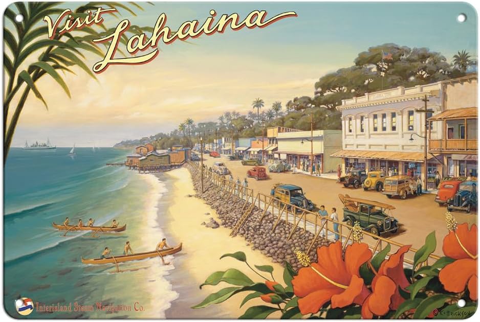 Amazon.com: Pacifica Island Art Visit Lahaina - Maui Hawaii - Vintage ...