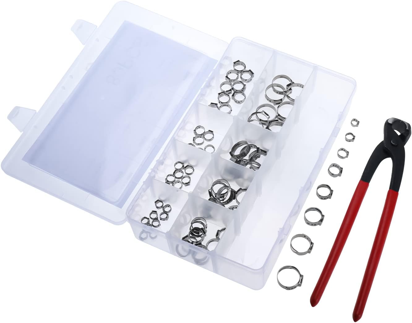 8MILELAKE 80Pcs 1/4 inch-15/16 inch 304 Stainless Steel Single Ear Hose ...